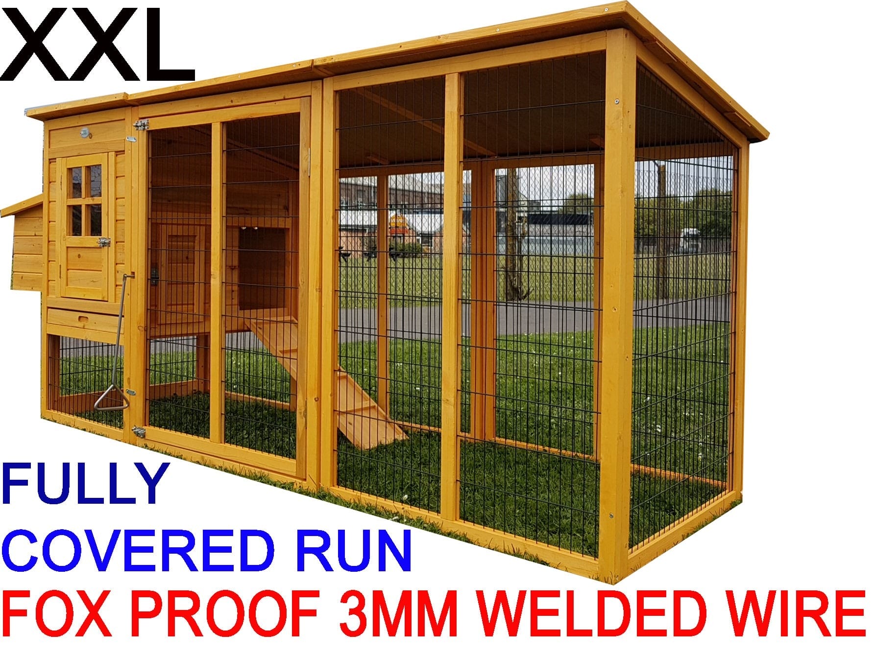 Buckingham Portable - 8ft Large Fox Resistant Chicken Coops with Run ...